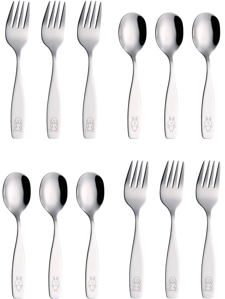 ANNOVA Kids Safe Silverware 12 Pieces Flatware Set Stainless Steel