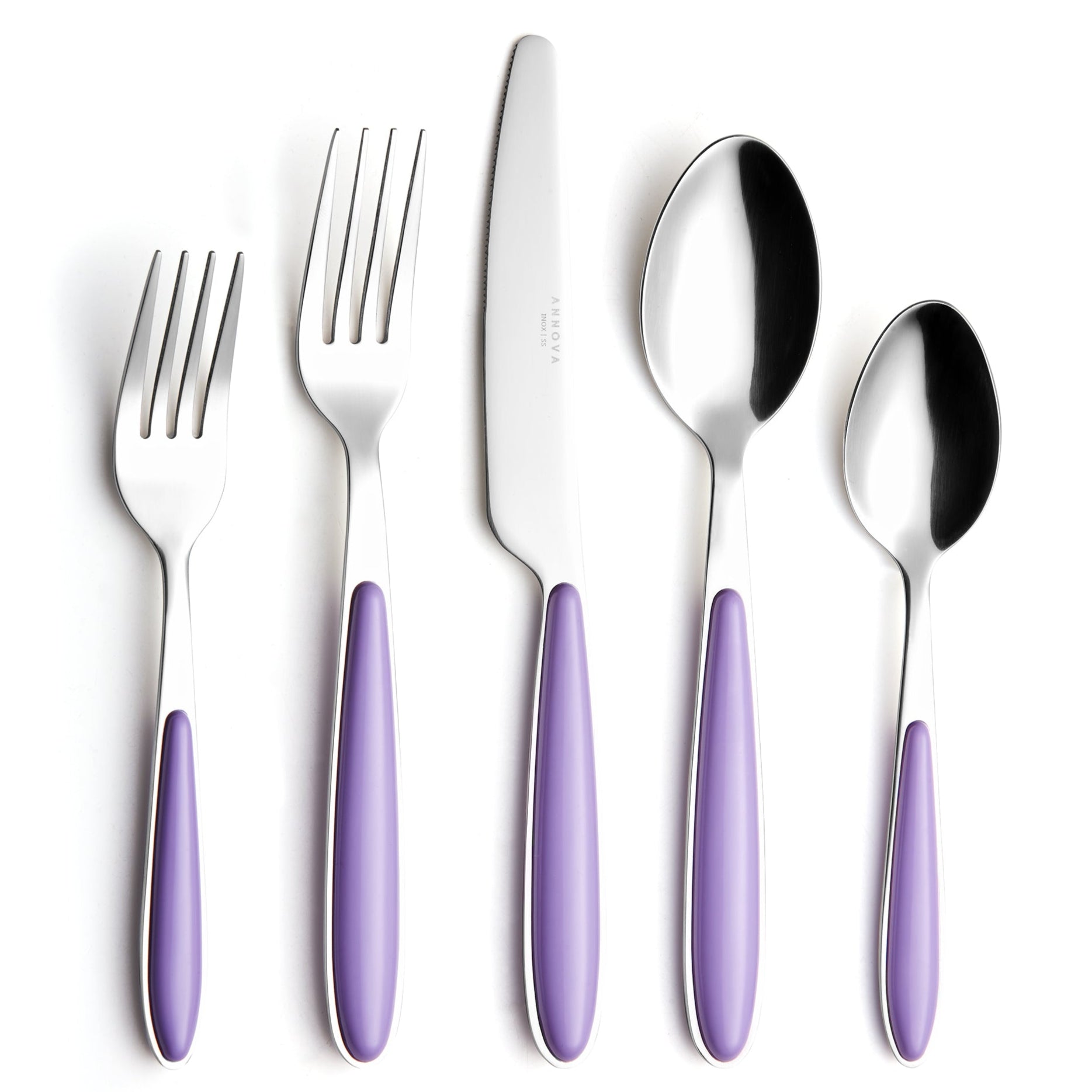 ANNOVA 20 Piece Silverware Set Stainless Steel Colorful Grip Handle As